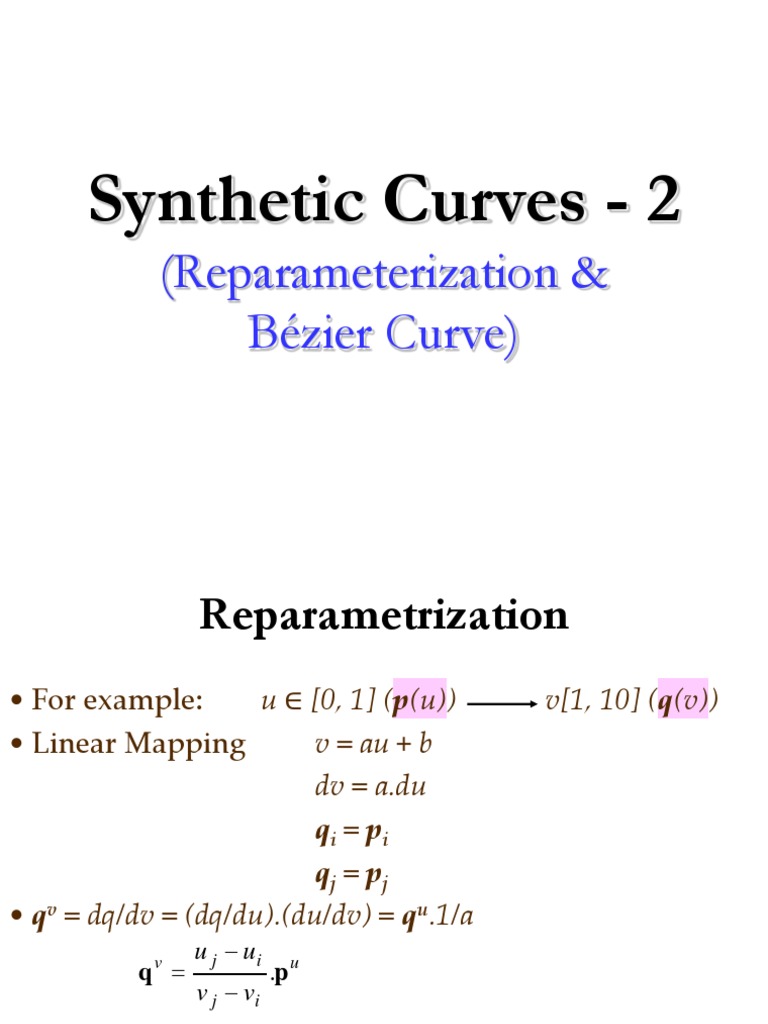 Lecture 8 Synthetic Curves | PDF | Mathematics Of Computing | Mathematical Analysis