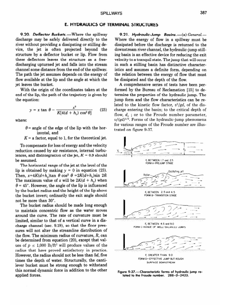 Stilling Basin Design Usbr | PDF