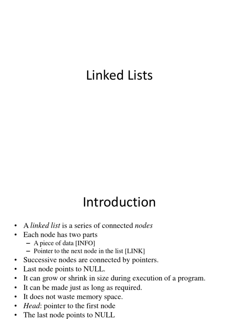Linked Lists | PDF | Pointer (Computer Programming) | Computer Science