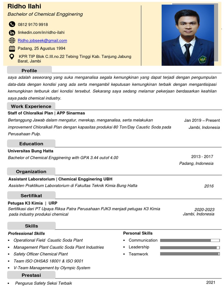 Resume CV Ridho Ilahi | PDF