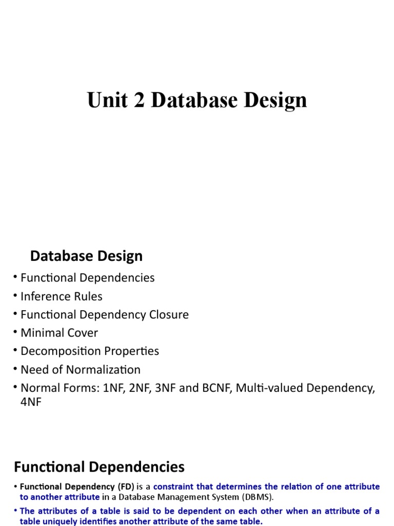 Unit 2 Database Design | PDF | Software Design | Mathematics Unit 2 Database Design | PDF | Software Design | Mathematics