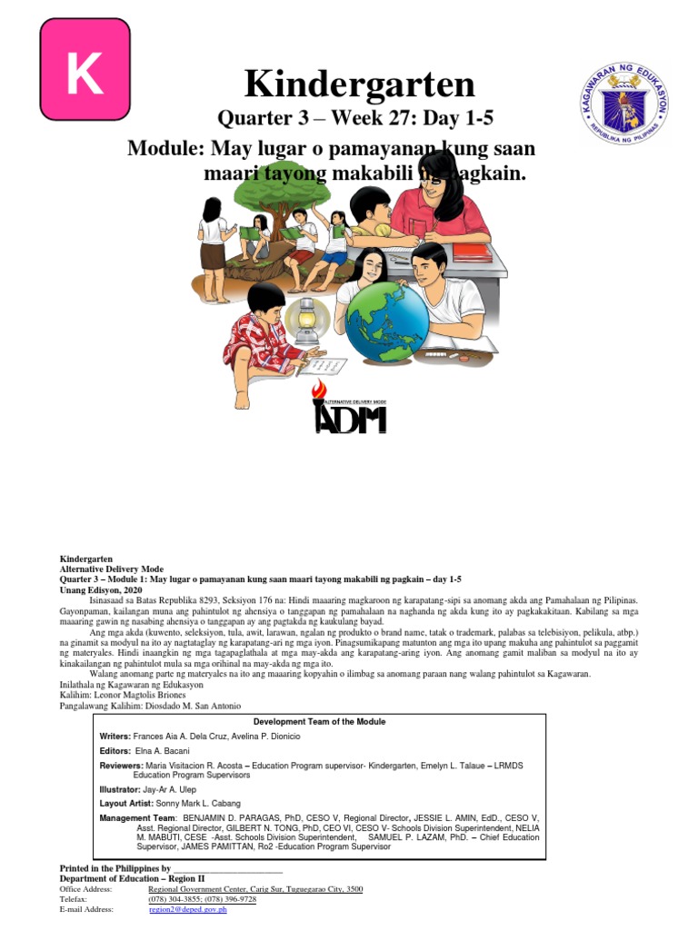 Kinder Module Week 27 Day 1-5 | PDF