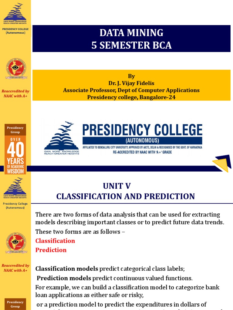 Data Mining 5 Semester Bca | PDF | Bayesian Network | Statistical ...