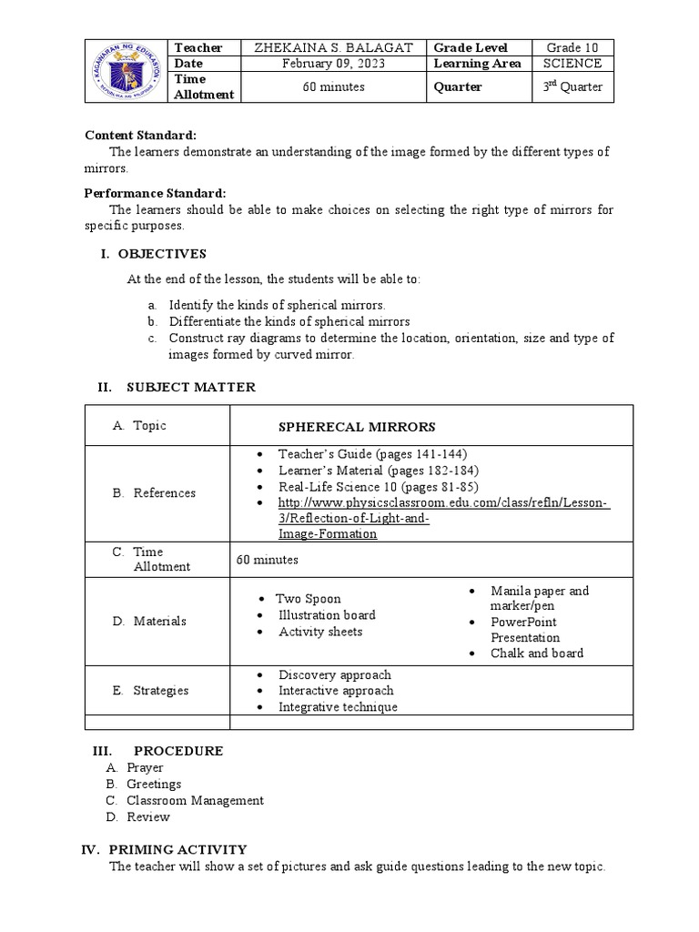 Detailed Lesson Plan - INSET DEMO 2023 | PDF