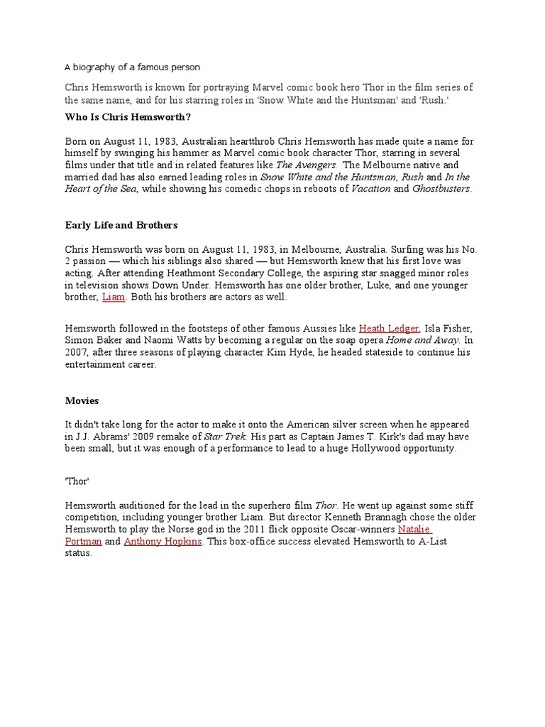 A Biography of A Famous Person | PDF