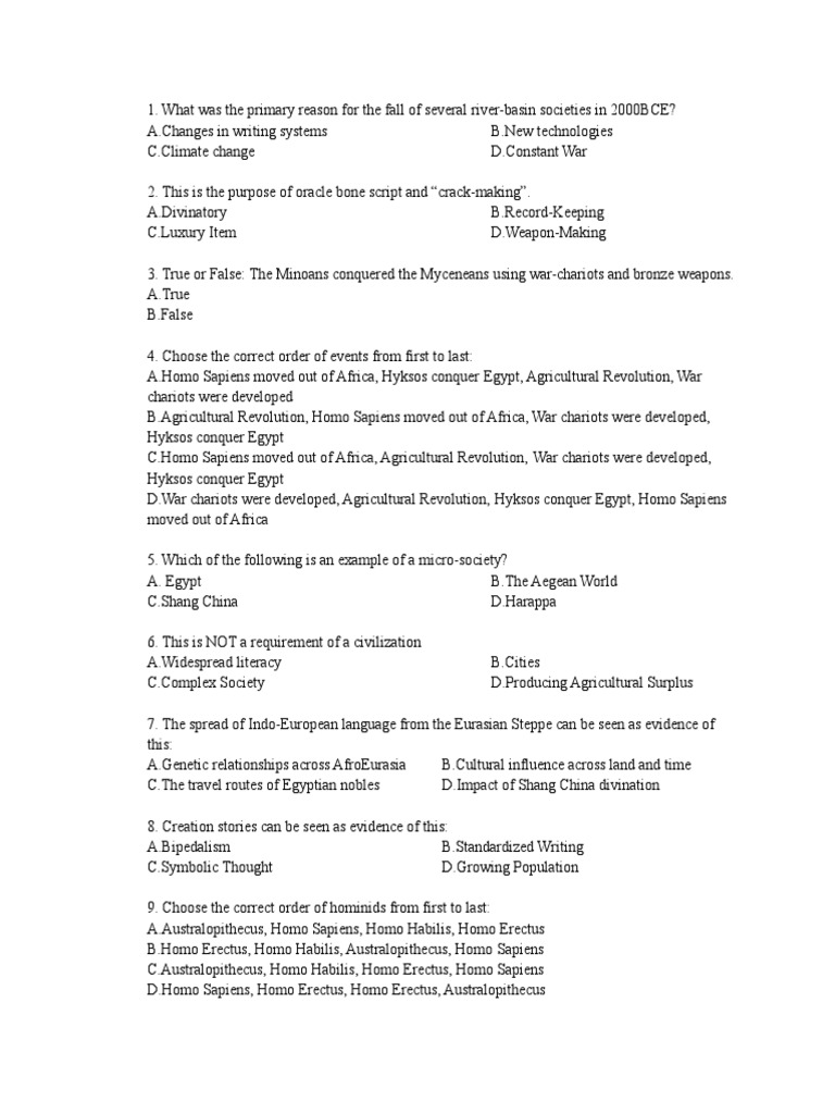 HIST 1010 Practice Test | PDF