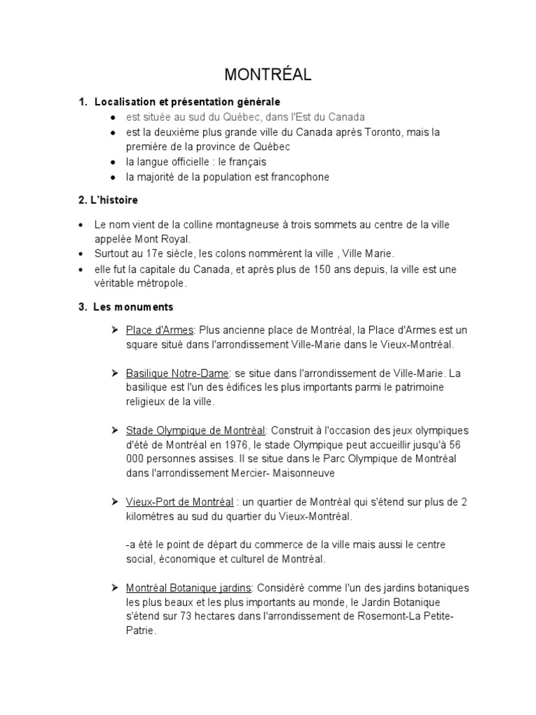 MONTRÉAL | PDF | Montréal | Québec