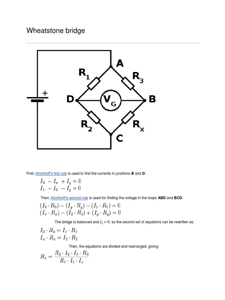 Deriving Wheatstone Bridge Principles | PDF
