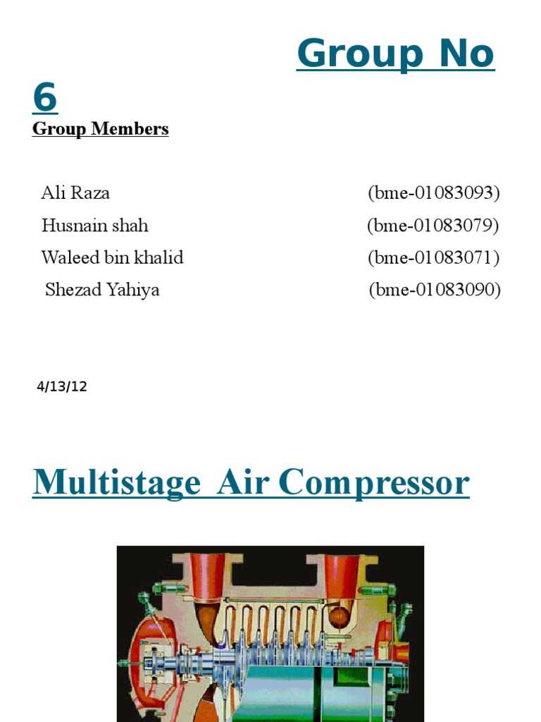 Multistage Air Compressor Final | PDF | Gas Compressor | Rotating Machines