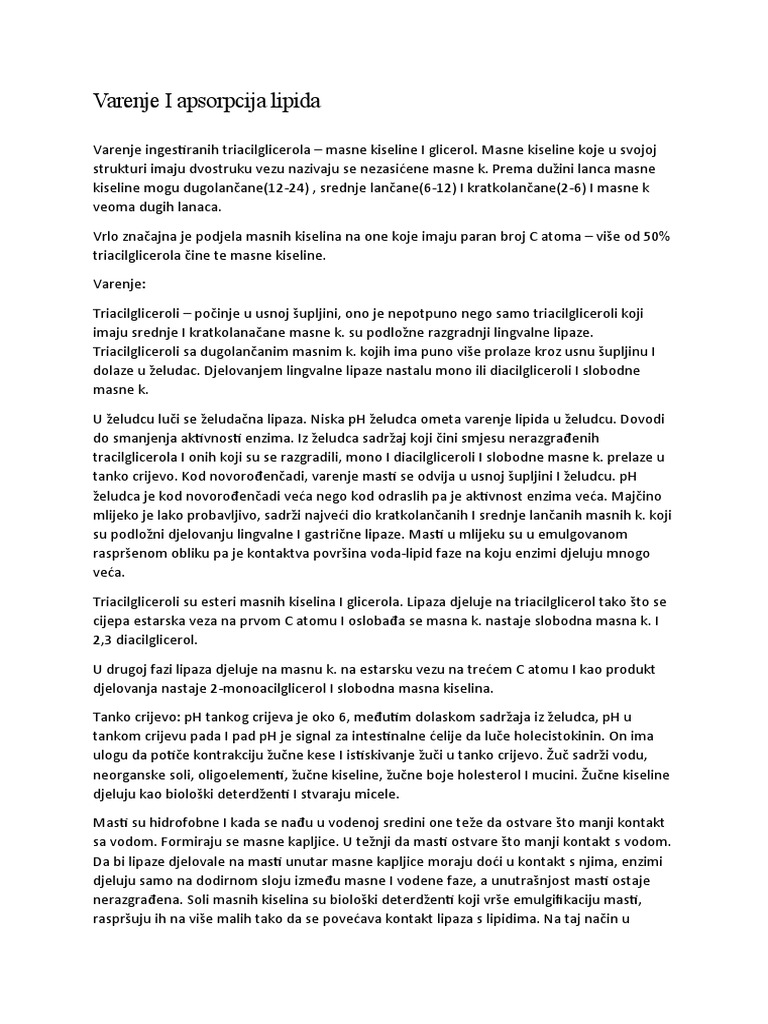 Biohemija 2 - Lipidi | PDF