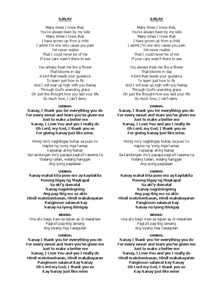NANAY Lyrics | PDF