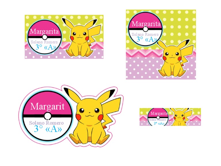 Etiquetas Pikachu | PDF