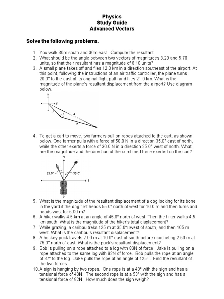Physics Study Guide Advanced Vectors | Download Free PDF | Force | Physics