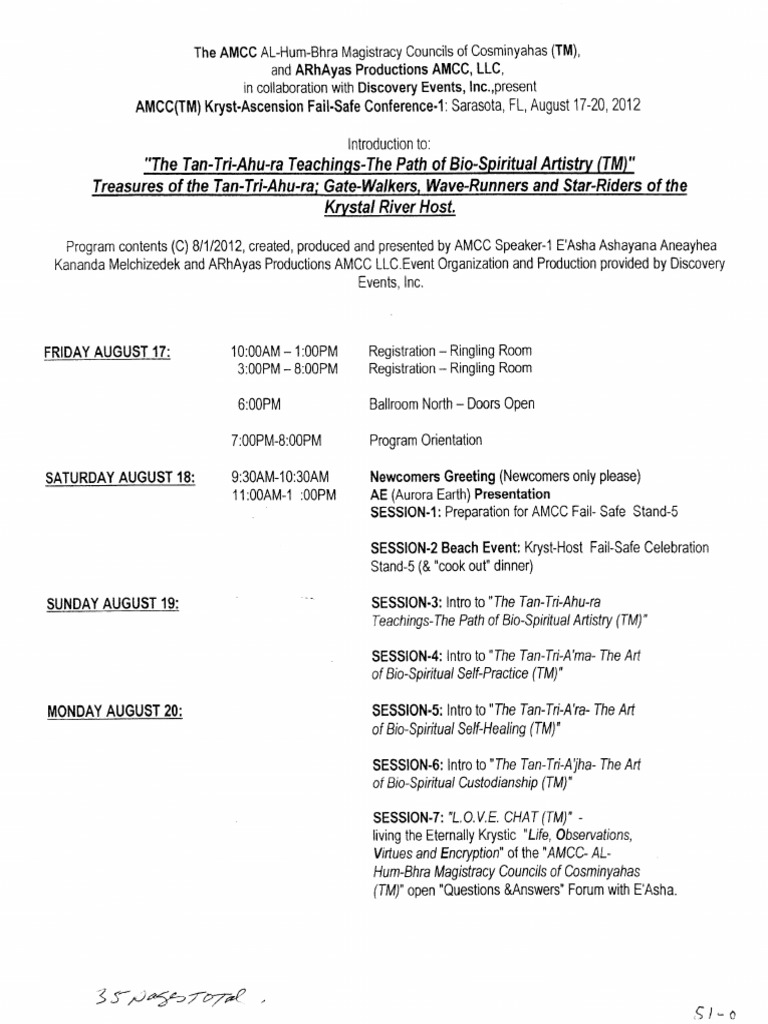 2012-8 Kryst-Ascension Fail-Safe Conference Manual | PDF
