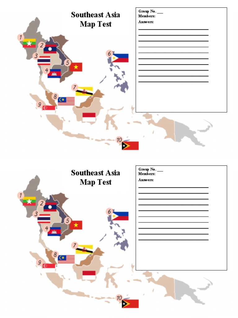 Southeast Asia Map Test | PDF