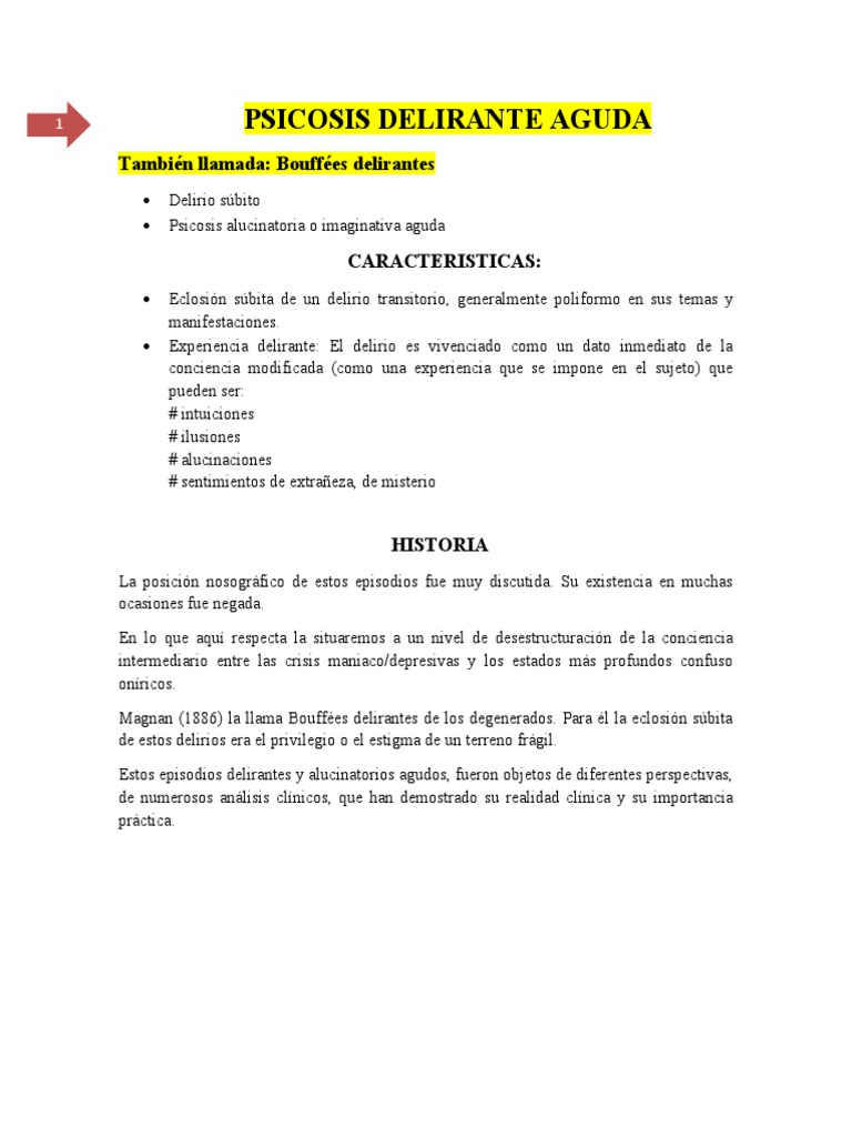Henry Ey Psicosis Delirante Aguda | PDF