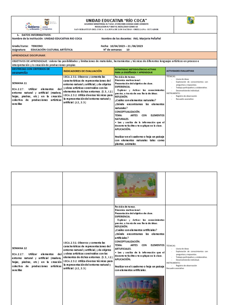 Actividades de ECA para Tercer Grado | PDF