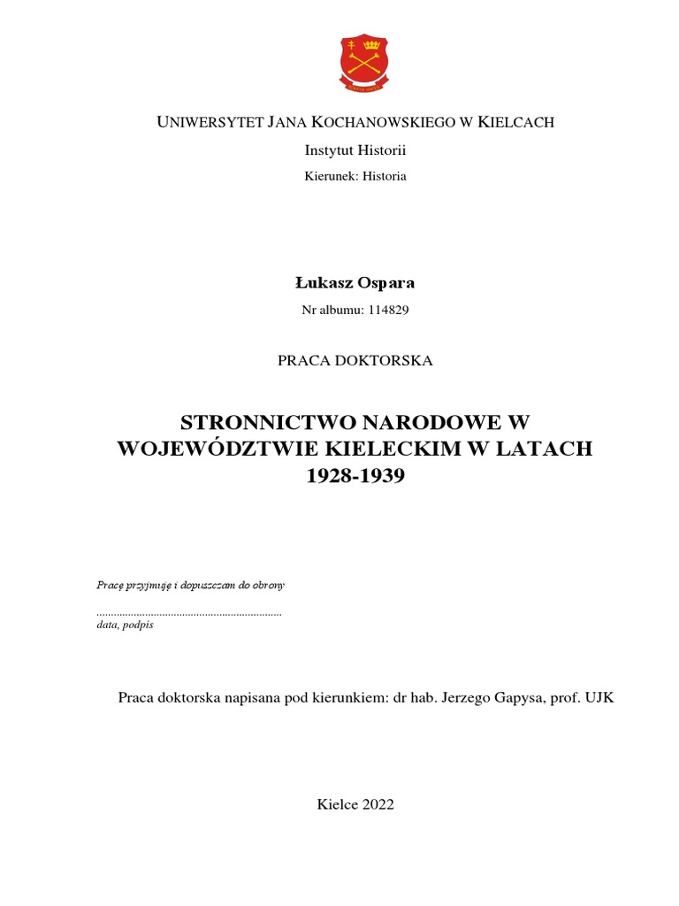 Rozprawa doktorska | PDF