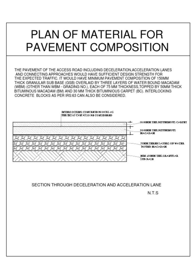 Pavement Composition Plan for Access Road | PDF