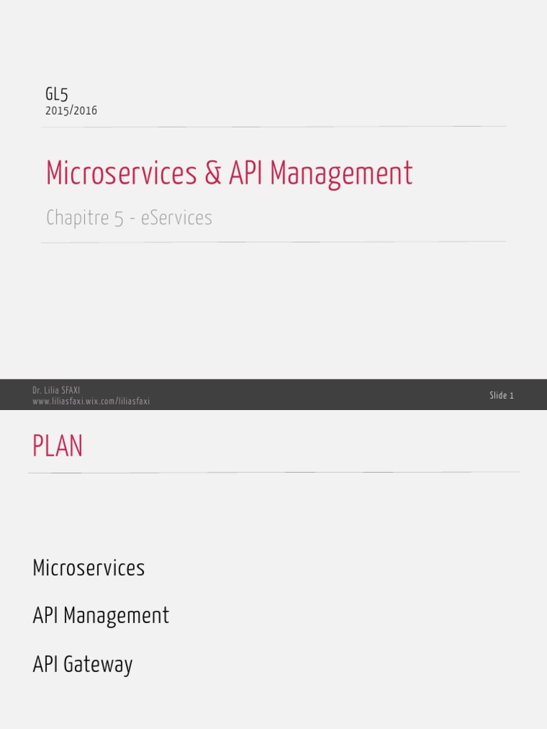 Eservices chp5 Microservices Et Api Management | PDF