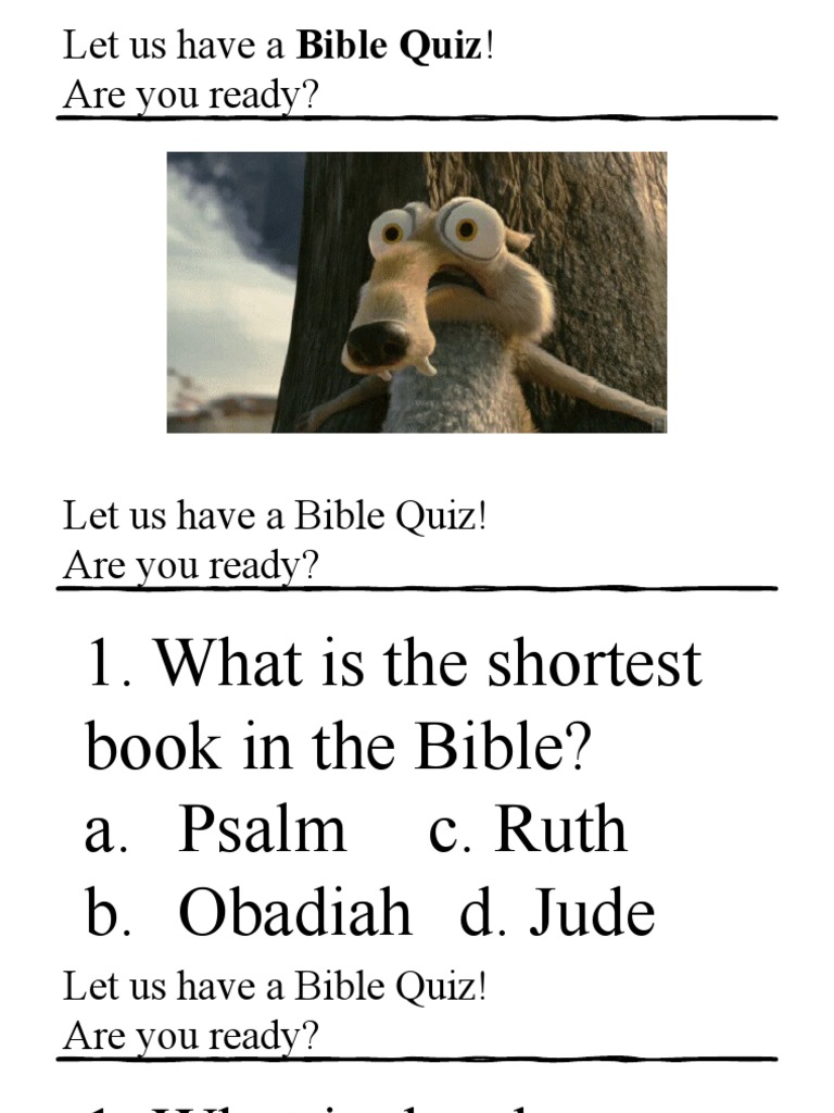 Bible Quiz | PDF | John The Baptist | John The Apostle