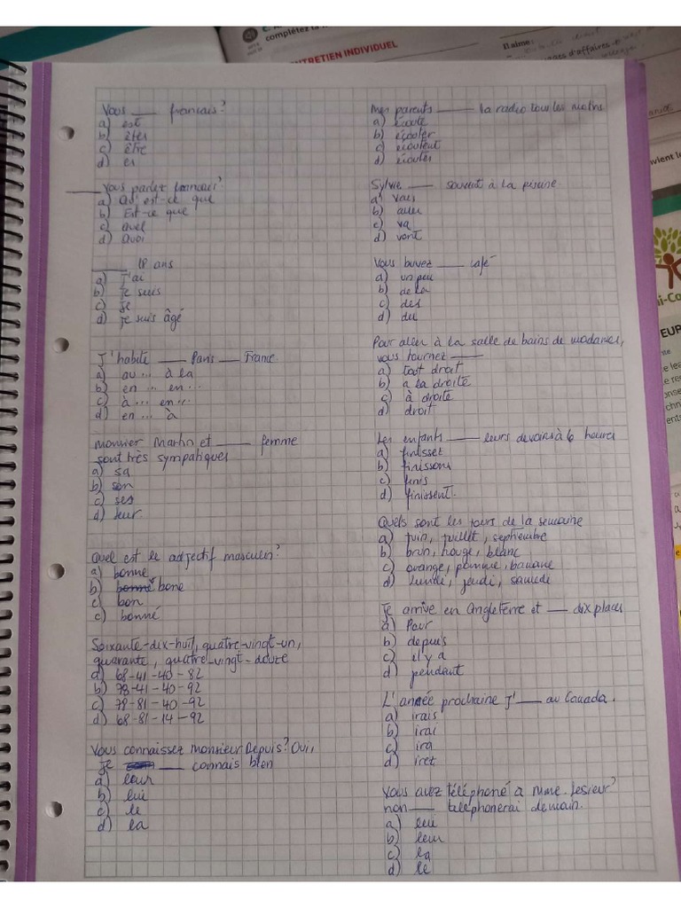 Examen A1 Frances | PDF