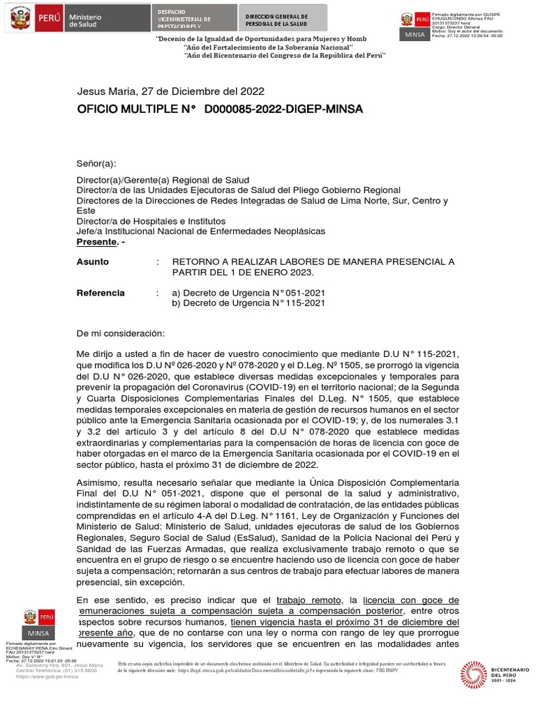 Oficio Multiple-000085-2022-Digep | PDF