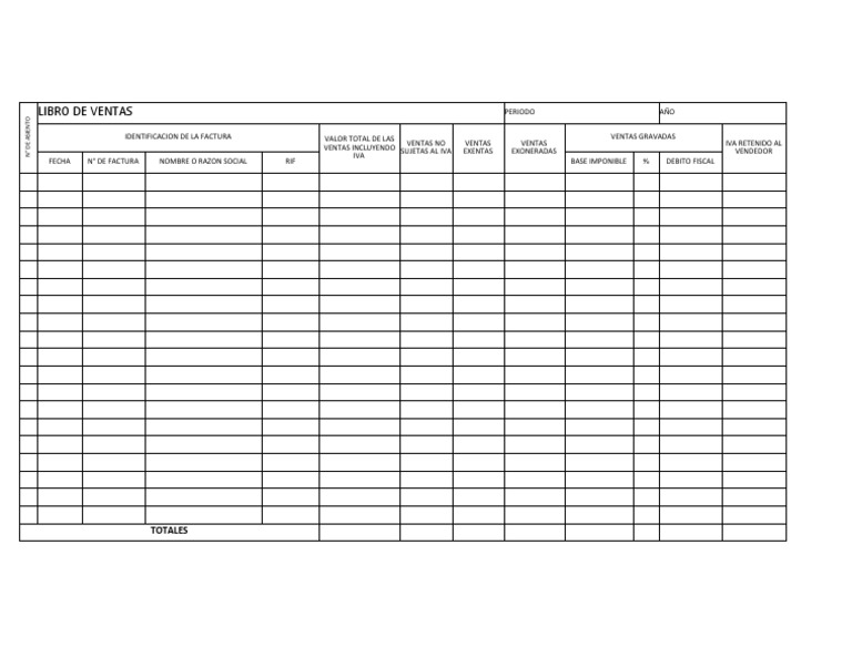 FORMATO LIBRO DE VENTAS | PDF