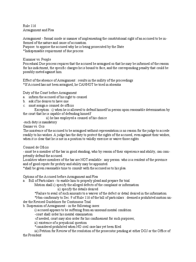 Arraignment Plea | PDF | Plea | Arraignment