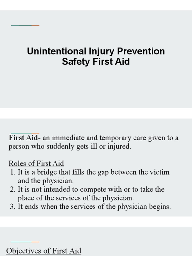 Unintentional-Injury-Prevention-Safety-First-Aid | PDF | First Aid | Injury