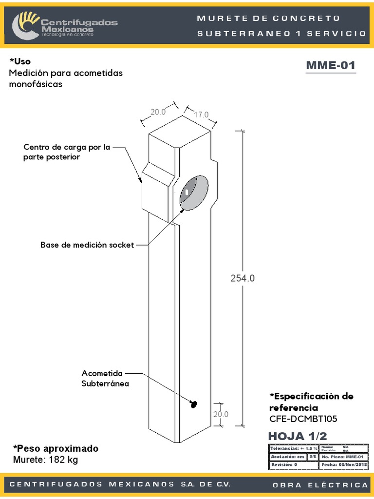 Murete de Concreto Subterráneo CFE | PDF