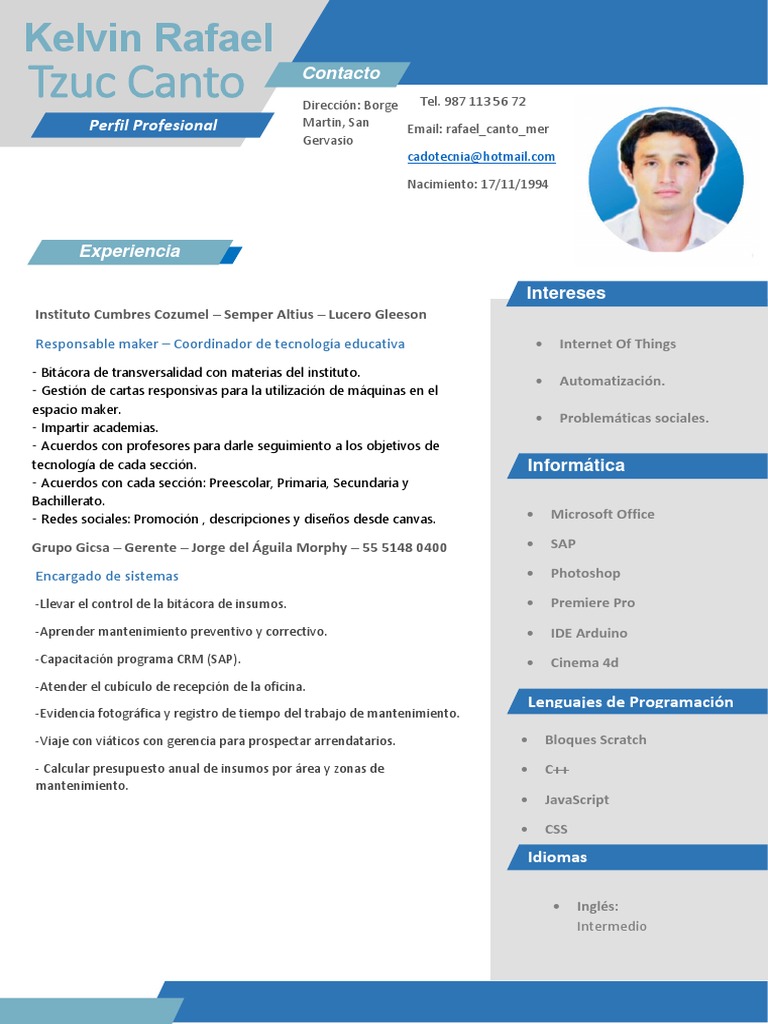 Curriculum 3 para Curriculum Ventas | PDF | Informática | Desarrollo de ...