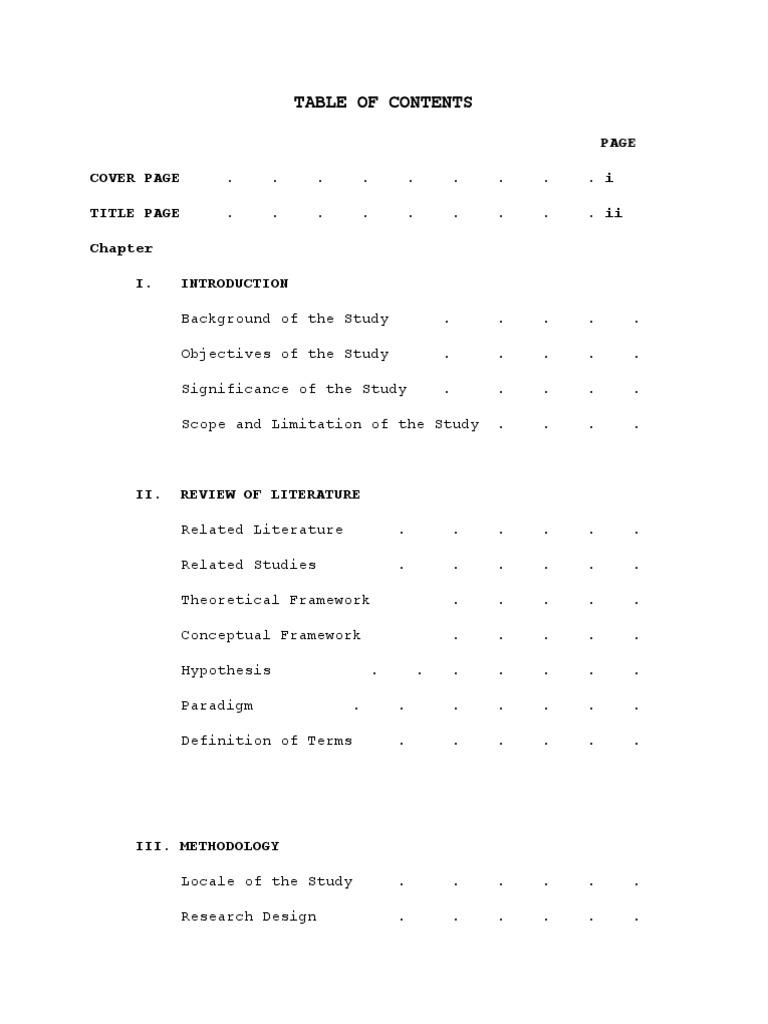 Table of Contents Sample PR1 | PDF