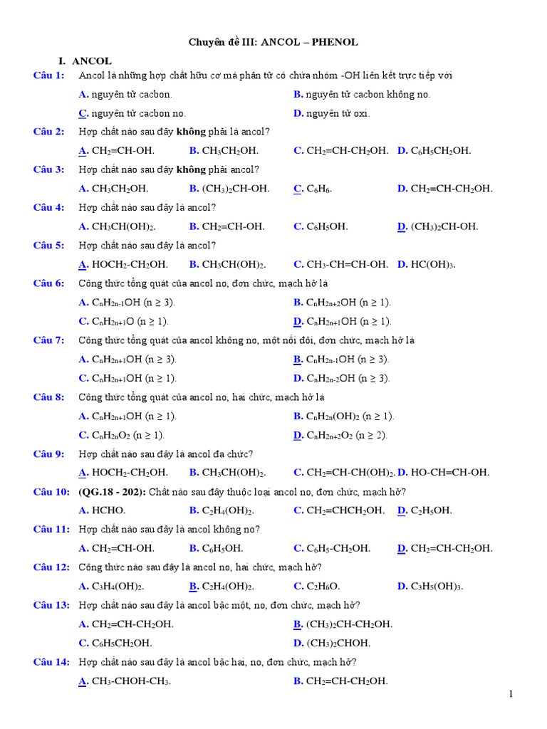 Ancol - Phenol (LT + ĐA) - G I in | PDF