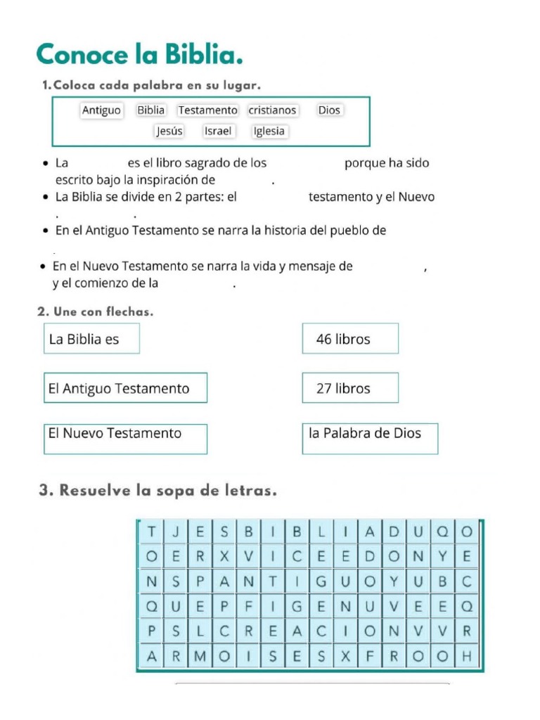 La Biblia Hoja de Trabajo | PDF