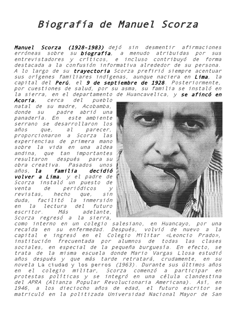 Biografia de Manuel Scorza | PDF Biografia de Manuel Scorza | PDF