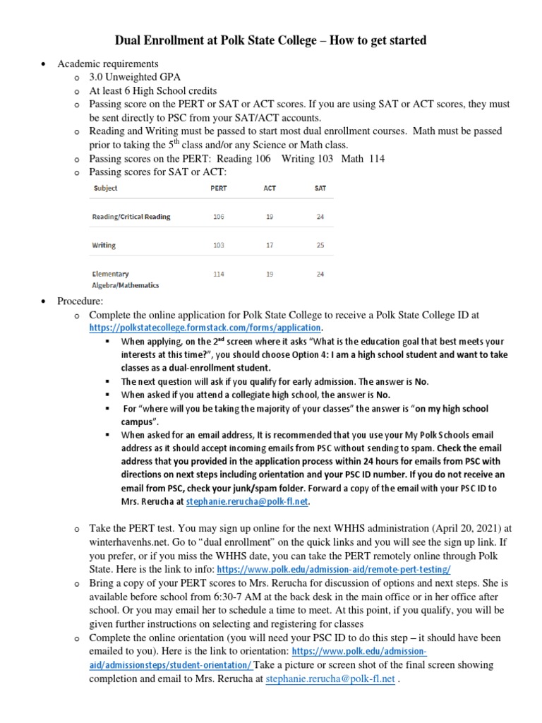 Dual Enrollment Guide for Students | PDF | Sat