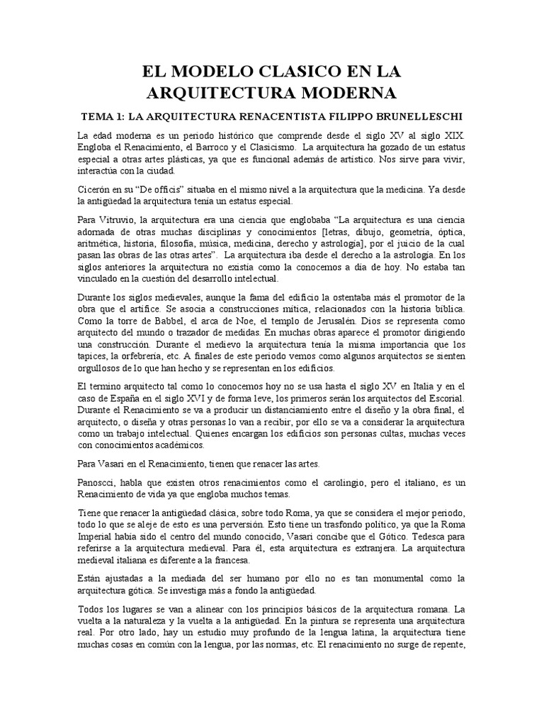 Apuntes Modelo Clásico | PDF | Hazme | Renacimiento