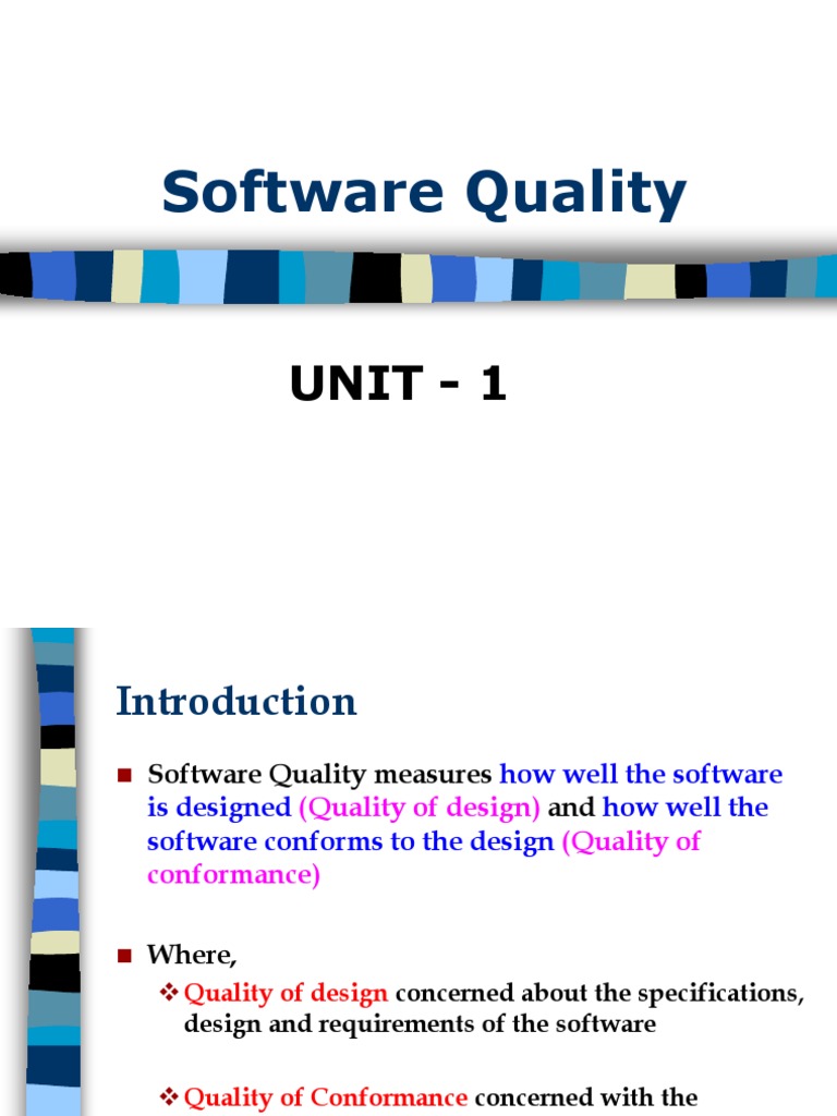 SQM-Unit1 and Unit 2 | PDF | Reliability Engineering | Software Quality