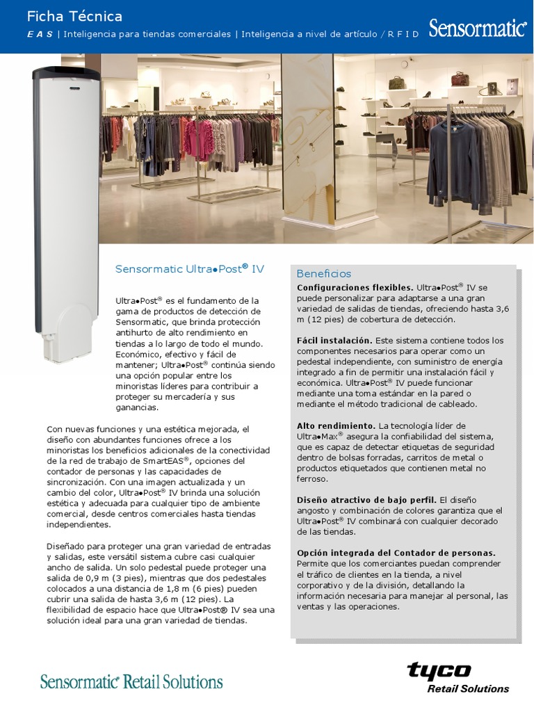 Beneficios Sensormatic Ultra Post | PDF | Electricidad | Electrónica