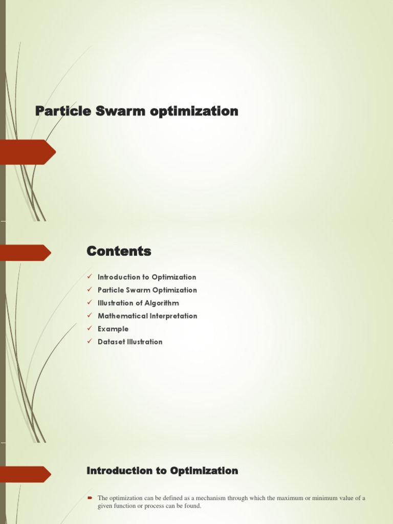 Pso PPT | PDF | Mathematical Optimization | Algorithms