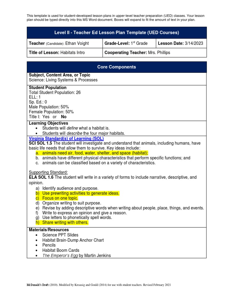 Lesson Plan 4 Updated | PDF | Language Arts & Discipline