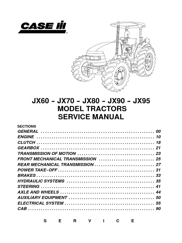 Case Ih Jx60 Jx70 Jx80 Jx90 Jx95 Tractor Service Manual | PDF