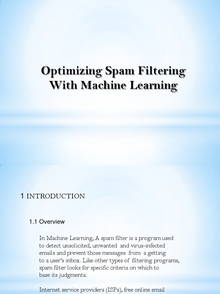 Optimizing Spam Filtering With Machine Learning | PDF | Email Spam ...