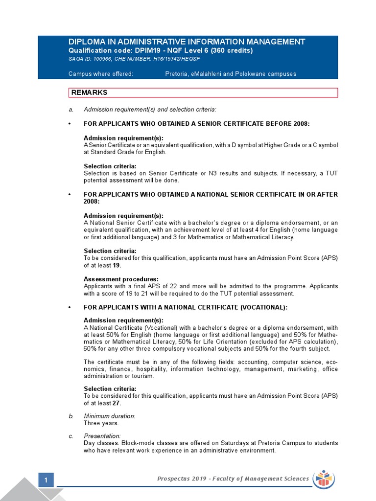 Diploma in Administrative Information Management: Remarks | PDF | Business