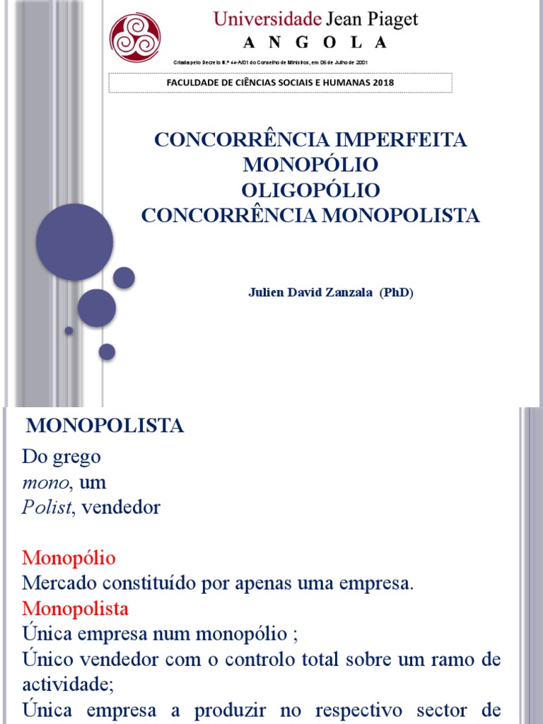 Apresentacao Monopólio | PDF | Monopólio | Mercado (economia)
