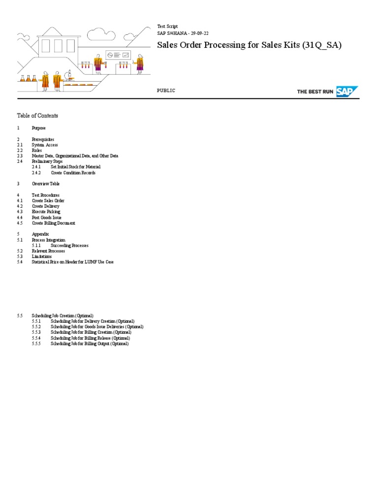 Sales Order Processing For Sales Kits (31Q - SA) : Test Script SAP S ...