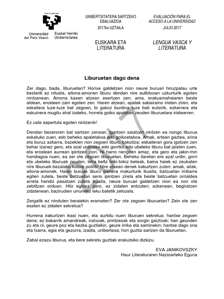 Liburuetan Dago Dena 2017 | PDF
