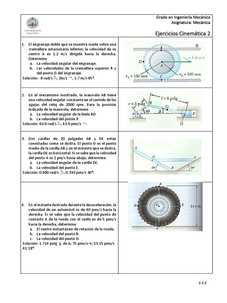 Ejercicios C2 Stud | PDF | Velocidad | Engranaje
