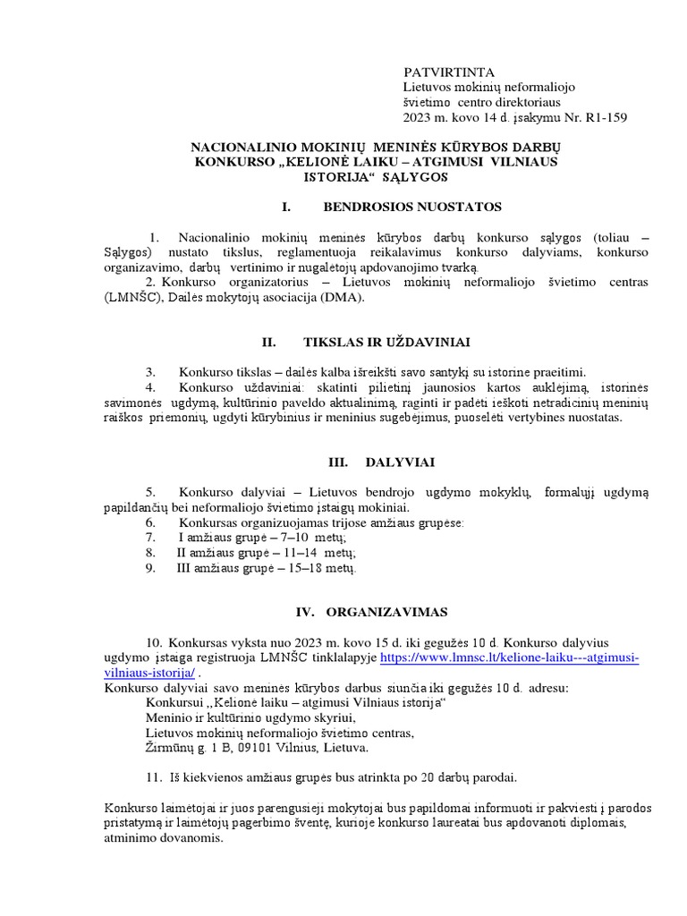 Kelione Laiku Salygos - 2023 | PDF